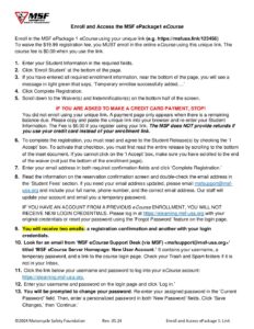 Enroll & Access the MSF eP1 eCourse Instructions
